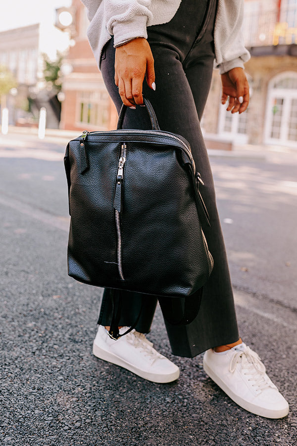 Athens Adventure Faux Leather Backpack In Black • Impressions Online ...