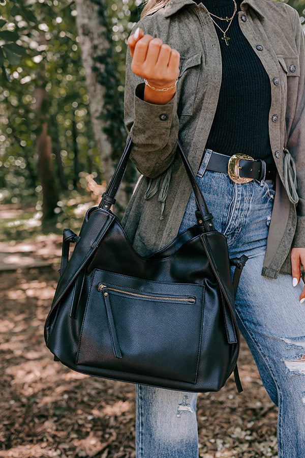 Strut The Runway Faux Leather Tote In Black – Impressions Online Boutique