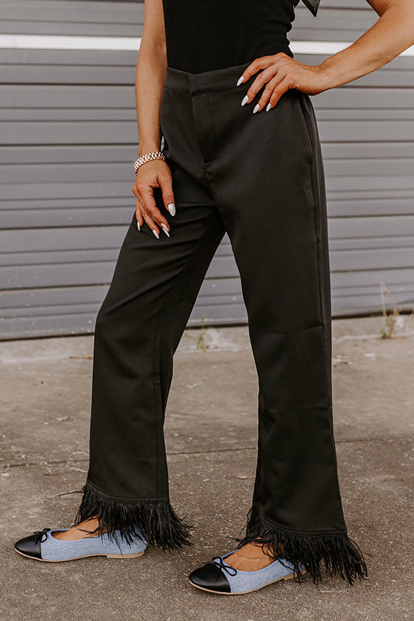 Book It High Waist Feather Pants • Impressions Online Boutique