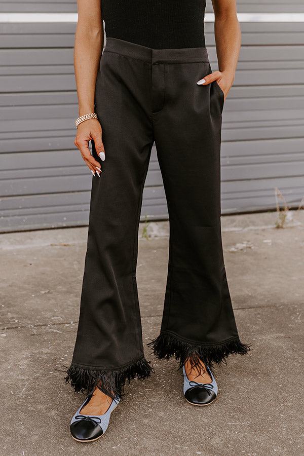 Book It High Waist Feather Pants • Impressions Online Boutique