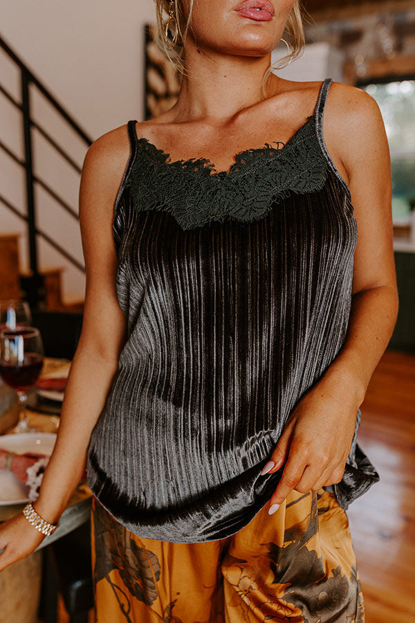 Finding Romance Velvet Tank In Charcoal – Impressions Online Boutique
