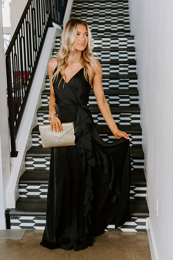 Behind Velvet Ropes Satin Maxi Dress • Impressions Online Boutique