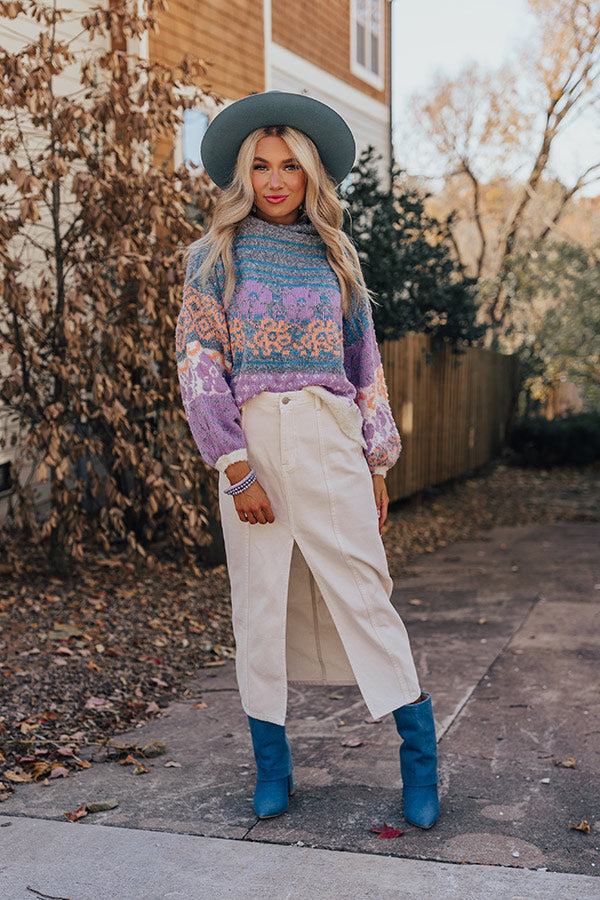 Autumn Brunch Knit Sweater in Airy Blue • Impressions Online Boutique