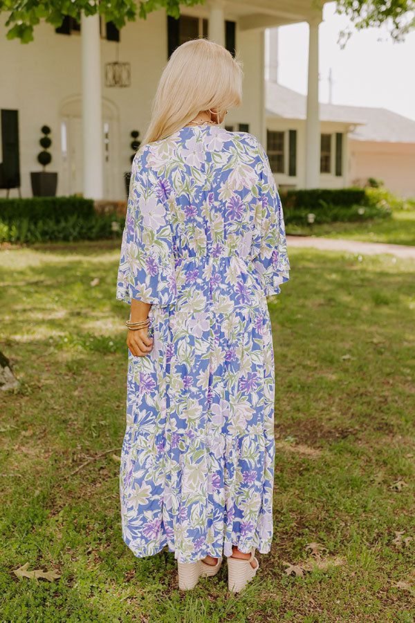 Blossom Breeze Floral Maxi In Periwinkle Curves – Impressions Online ...