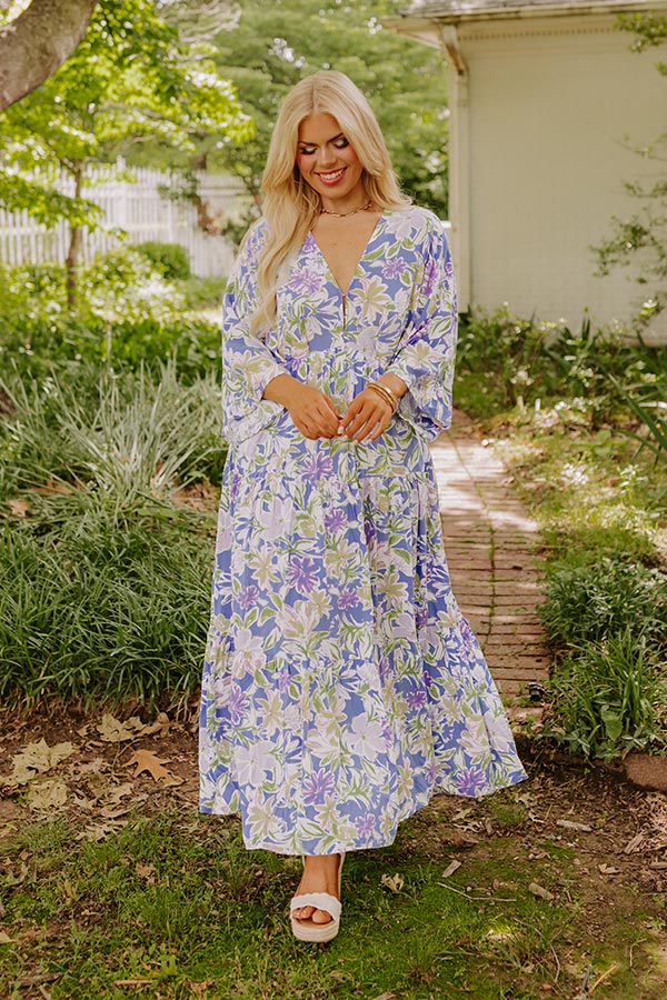 Blossom Breeze Floral Maxi In Periwinkle Curves – Impressions Online ...
