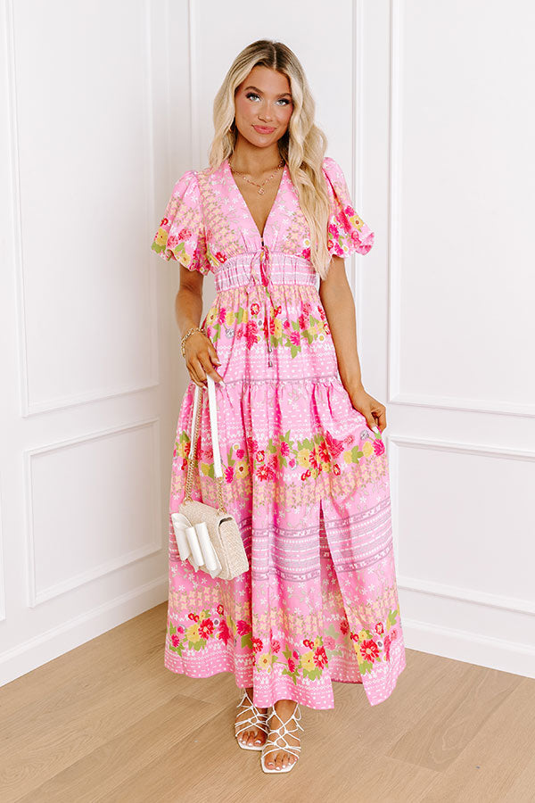 St. Tropez Stroll Floral Midi in Pink • Impressions Online Boutique