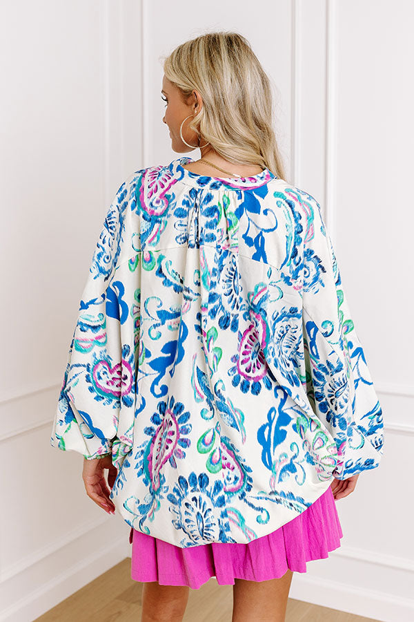 Cocktail Hour Floral Bodysuit in Blue – Impressions Online Boutique