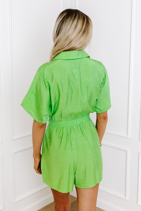 Colorful Coastline Romper in Lime • Impressions Online Boutique