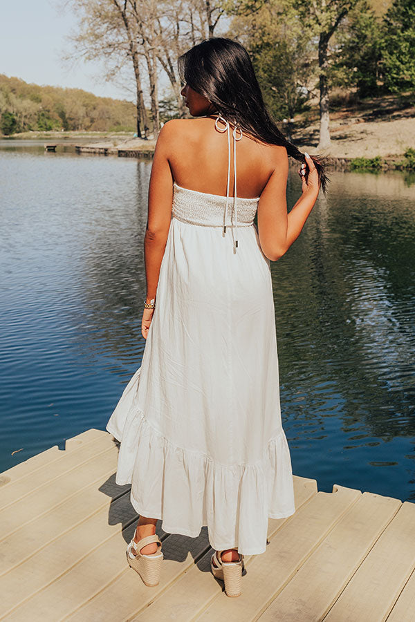 Lakeside Party Halter Midi in White – Impressions Online Boutique