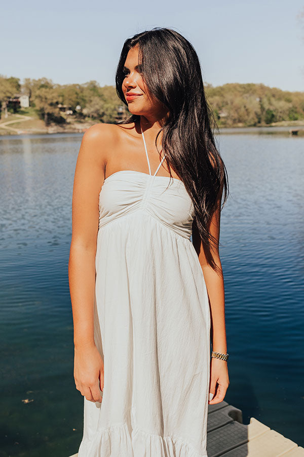 Lakeside Party Halter Midi in White – Impressions Online Boutique