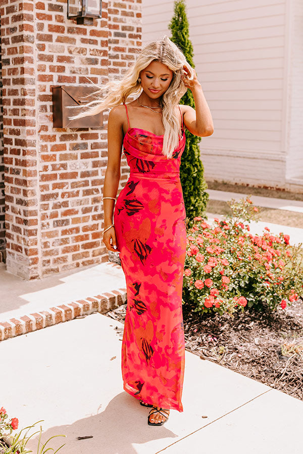 Luxe Living Mesh Maxi Dress in Dark Rose – Impressions Online Boutique