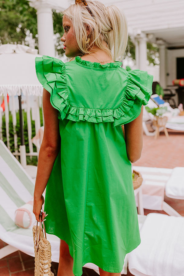 Pretty Chic Ruffle Mini Dress in Kelly Green – Impressions Online Boutique