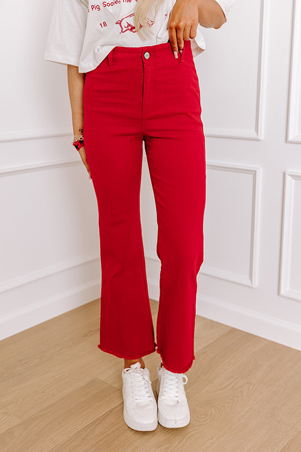 The Quinn High Waist Ankle Flare in Red – Impressions Online Boutique