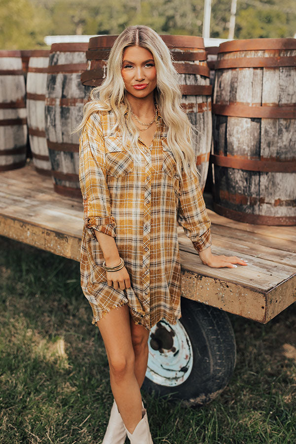 Hayride Happiness Plaid Mini Dress – Impressions Online Boutique