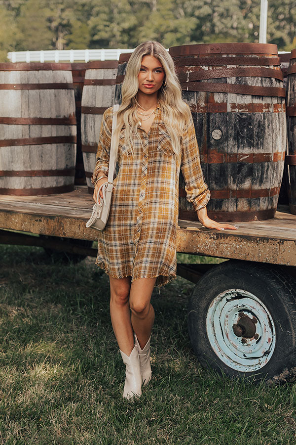 Hayride Happiness Plaid Mini Dress – Impressions Online Boutique