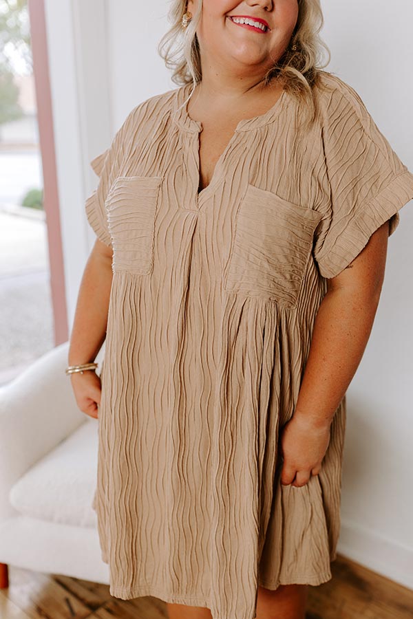 Long Weekend Wonderful Shift Dress In Warm Taupe Curves – Impressions ...