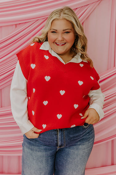 Hugs And Kisses Vest Top in Red Curves – Impressions Online Boutique