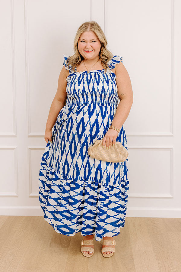 Brunch In Capri Smocked Midi Dress Curves – Impressions Online Boutique