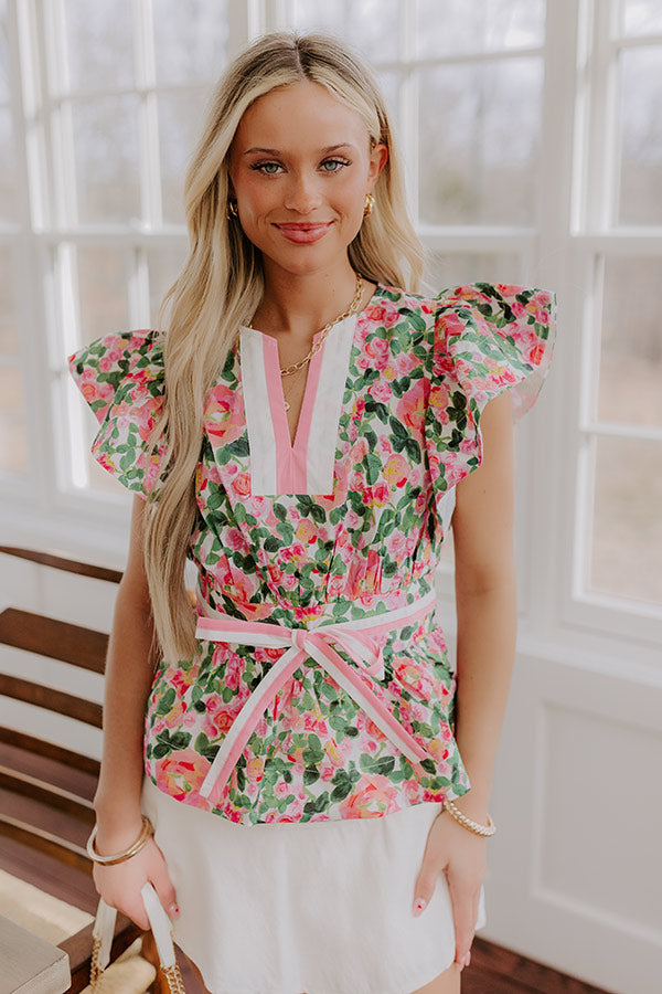 Rose Garden Dreaming Peplum Top – Impressions Online Boutique