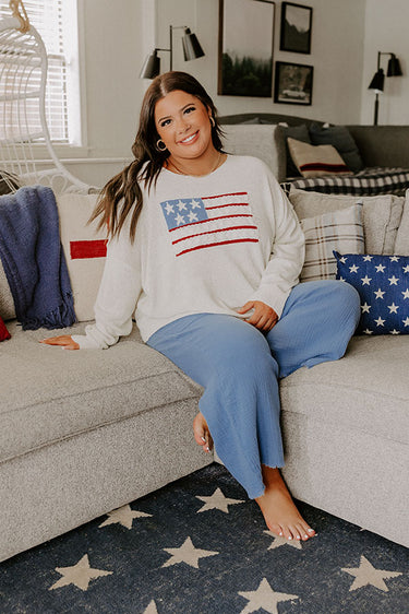 Star-Spangled Evening Knit Sweater Curves – Impressions Online Boutique