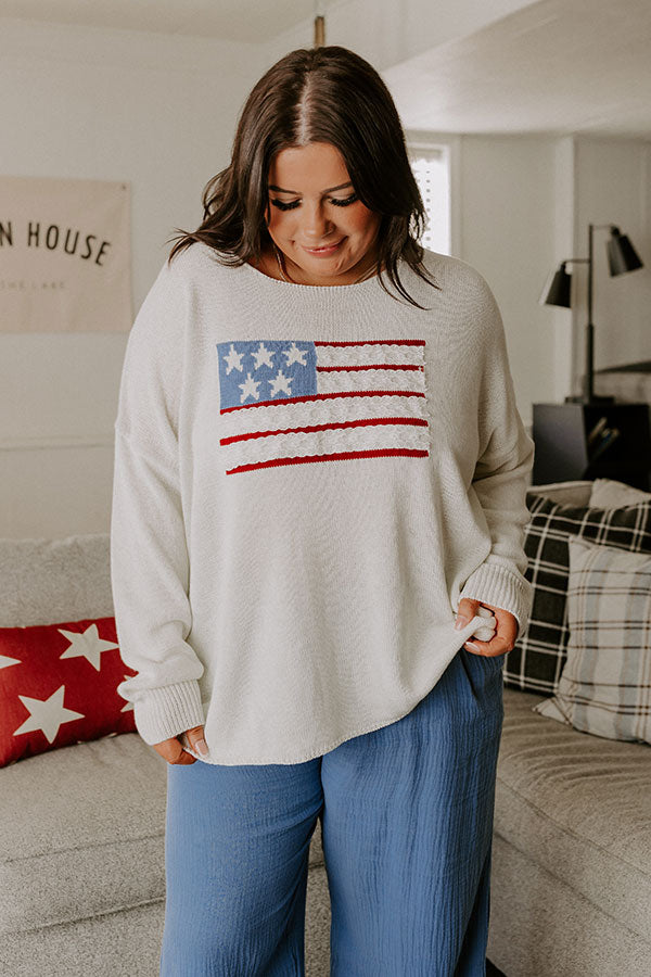 Star-Spangled Evening Knit Sweater Curves – Impressions Online Boutique