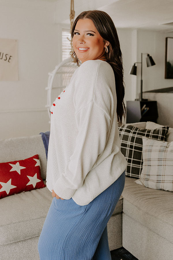 Star-Spangled Evening Knit Sweater Curves – Impressions Online Boutique