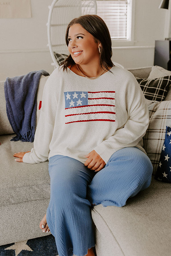 Star-Spangled Evening Knit Sweater Curves – Impressions Online Boutique