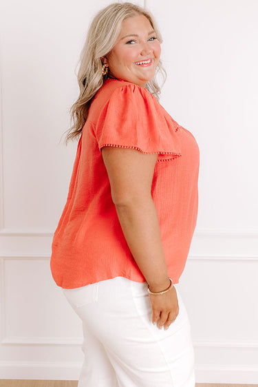 Easy Going Lace Top in Coral Curves – Impressions Online Boutique