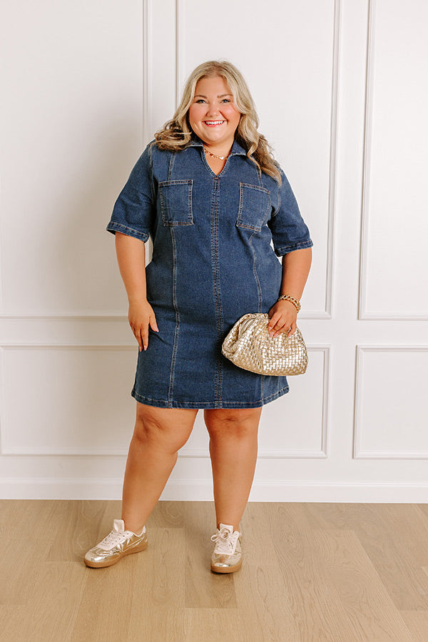 Darling Moment Denim Mini Dress Curves – Impressions Online Boutique