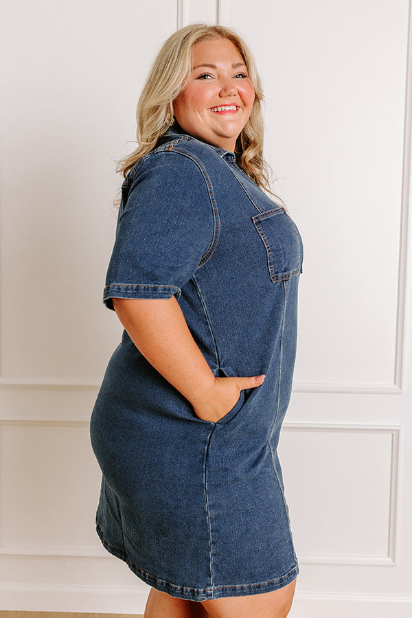 Darling Moment Denim Mini Dress Curves – Impressions Online Boutique