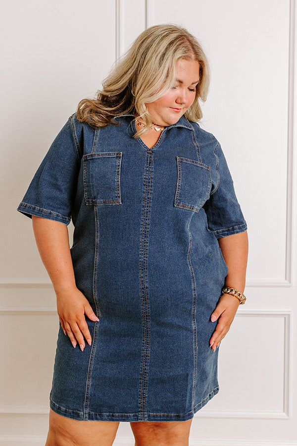 Darling Moment Denim Mini Dress Curves – Impressions Online Boutique