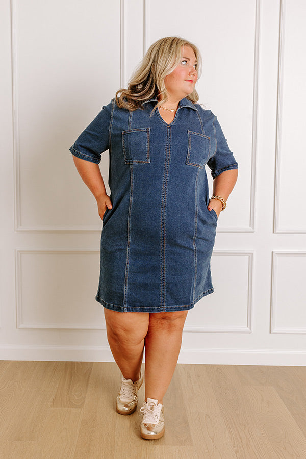 Darling Moment Denim Mini Dress Curves – Impressions Online Boutique