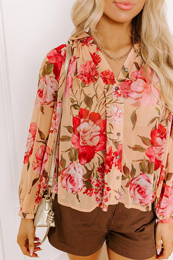 Bubbly Bloom Chiffon Button Up – Impressions Online Boutique