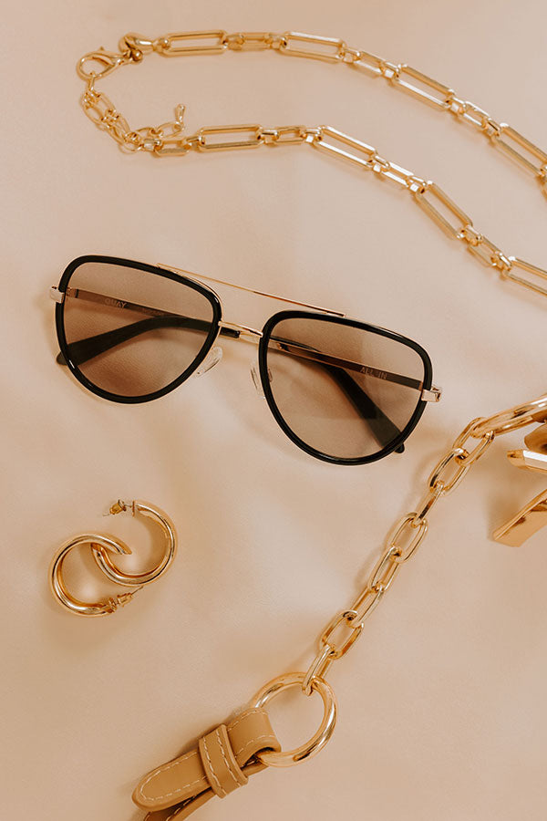 Quay All In Medium Aviator Sunnies in Black – Impressions Online Boutique