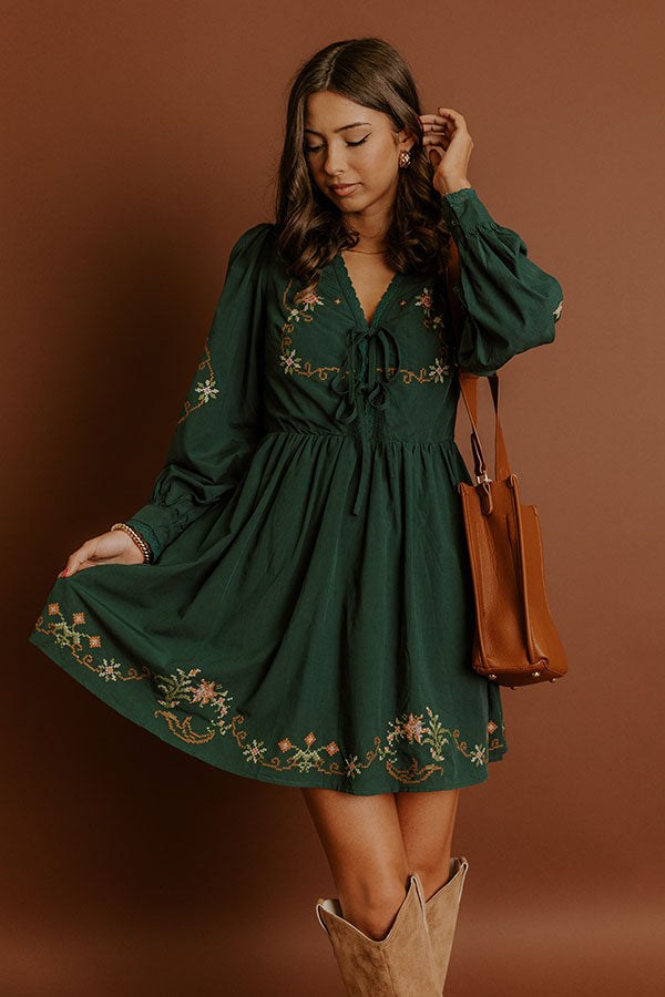 Countryside Cutie Floral Embroidered Mini Dress – Impressions Online ...