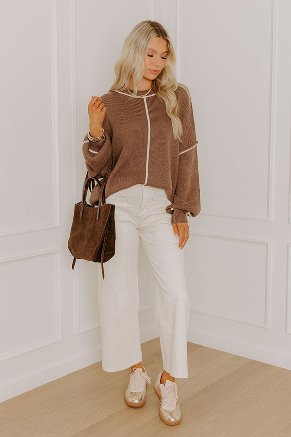 The Cozy Edit Knit Sweater in Mocha – Impressions Online Boutique