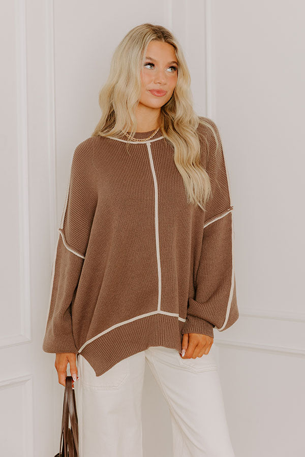 The Cozy Edit Knit Sweater in Mocha – Impressions Online Boutique