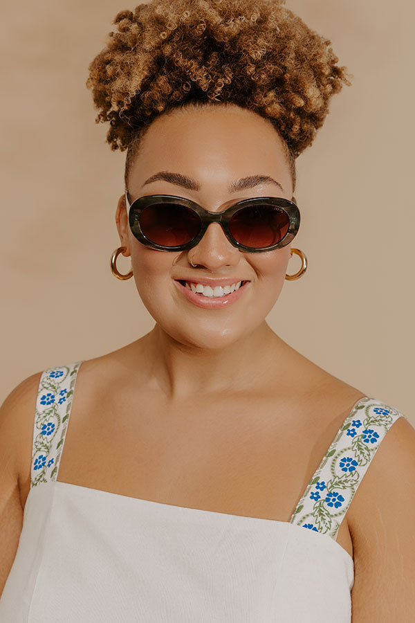 FREYRS Aria Oval Sunglasses in Emerald – Impressions Online Boutique