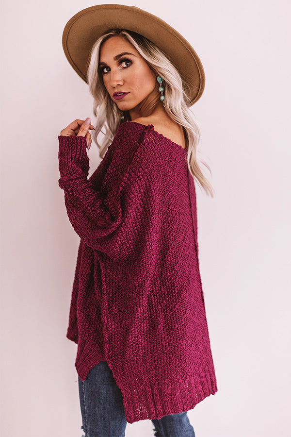 Meet Me in The Vineyard Sweater in Wine • Impressions Online Boutique