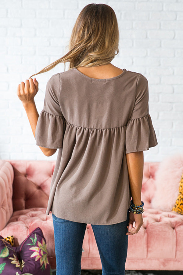 Oh So Sweet Shift Top in Mocha • Impressions Online Boutique