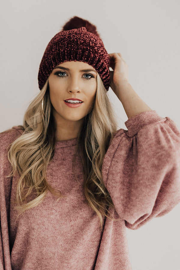 Wine Night Ultra Soft Beanie in Merlot – Impressions Online Boutique