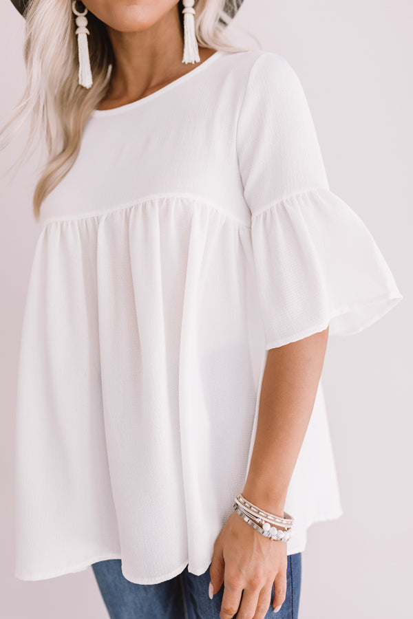 Oh So Sweet Shift Top in White • Impressions Online Boutique