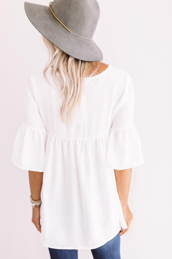 Oh So Sweet Shift Top in White • Impressions Online Boutique