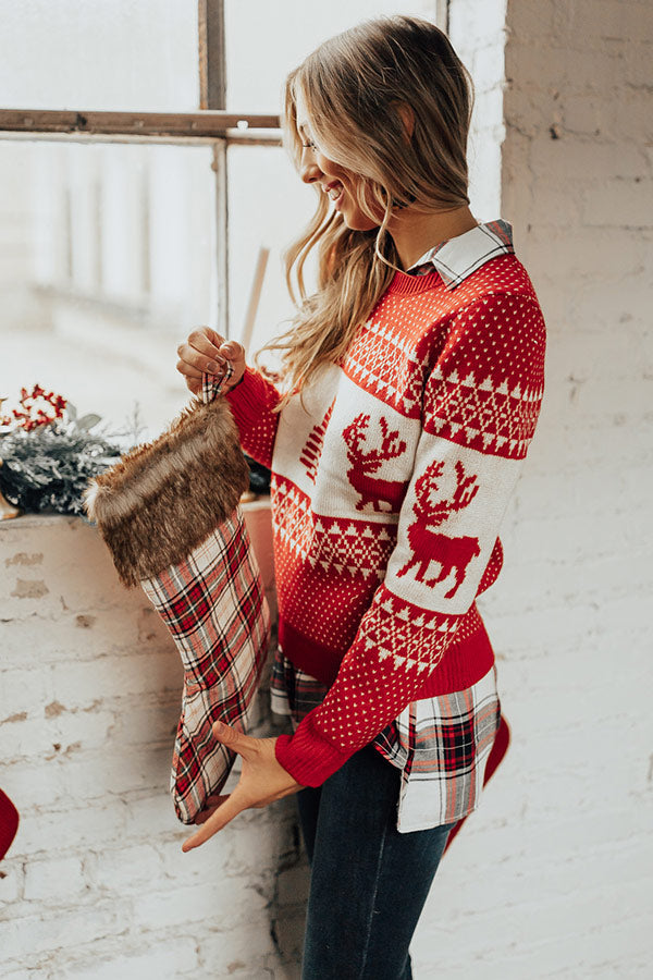 Reindeer Games Shift Sweater in Red – Impressions Online Boutique