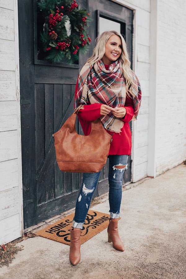 Oh So Cozy Tunic Sweater in Red – Impressions Online Boutique