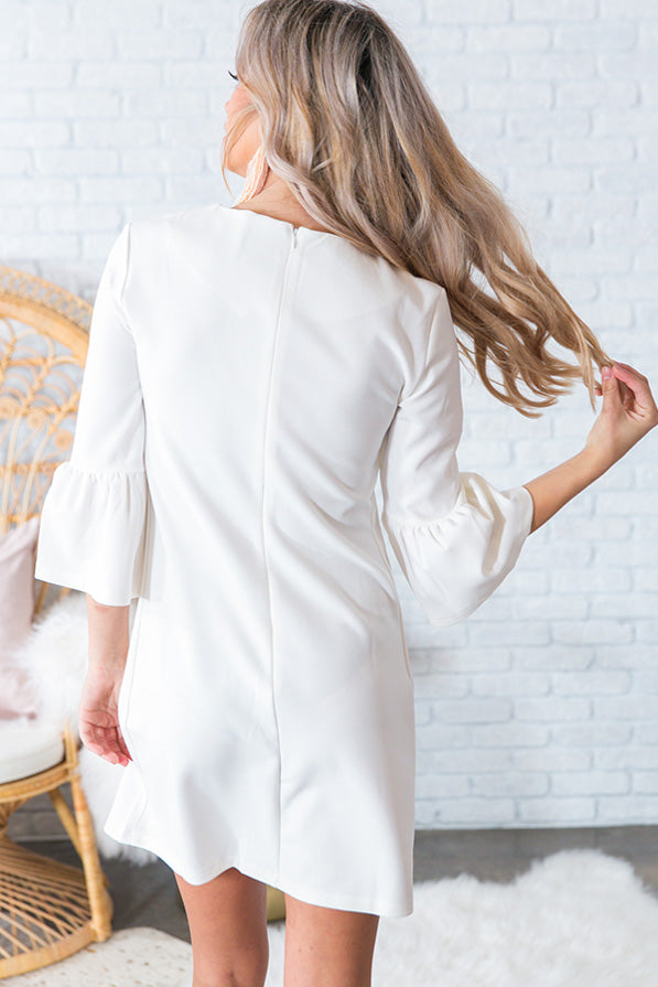 Wine Night Shift Dress in White • Impressions Online Boutique