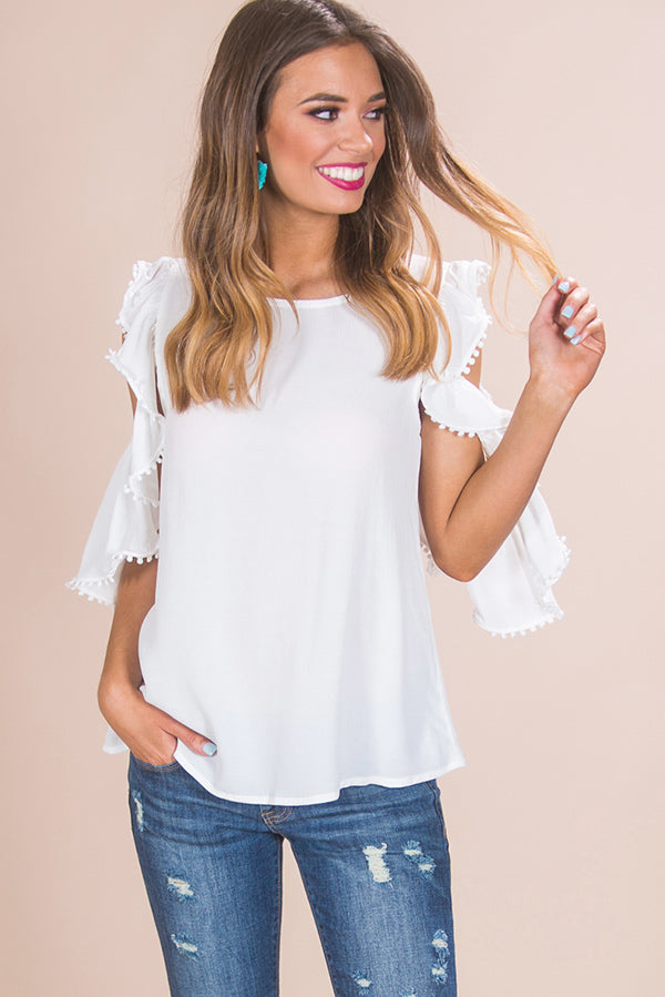 Fashion Week Shift Top in White • Impressions Online Boutique