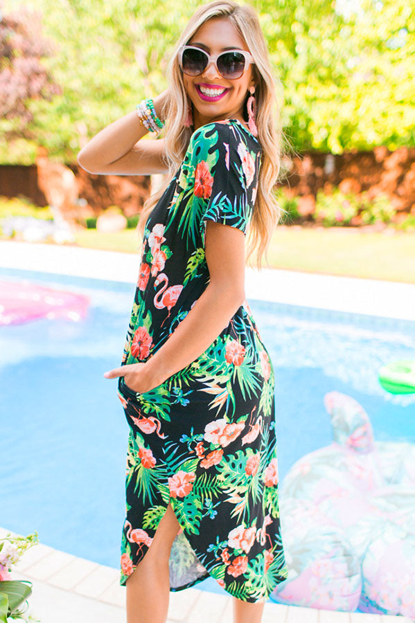 Flamingo Friendly T-shirt Midi • Impressions Online Boutique