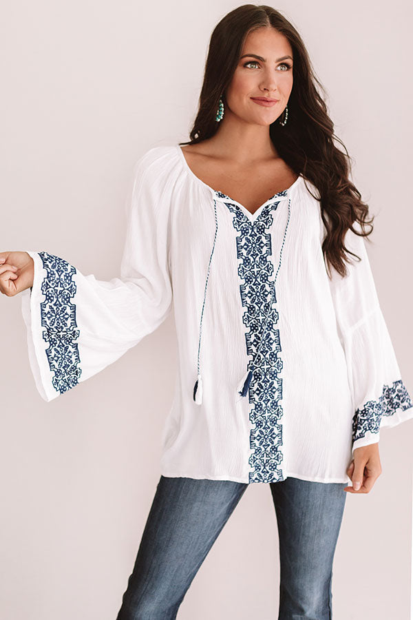 Sunshine and Seashells Embroidered Top • Impressions Online Boutique