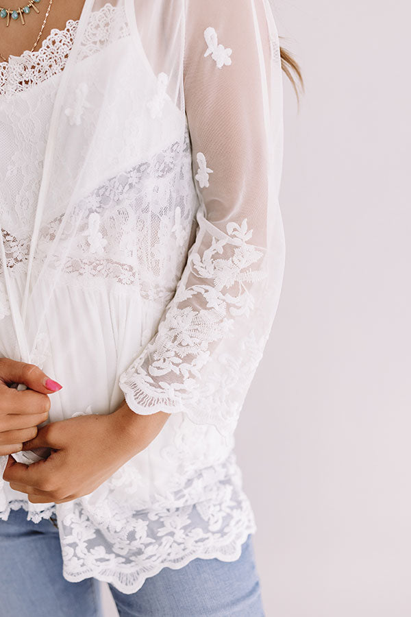 Enlightened Lace Overlay in White • Impressions Online Boutique